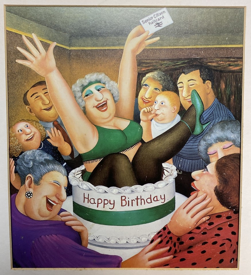 Beryl Cook Birthday Surprise Print 14.25"x13" | eBay