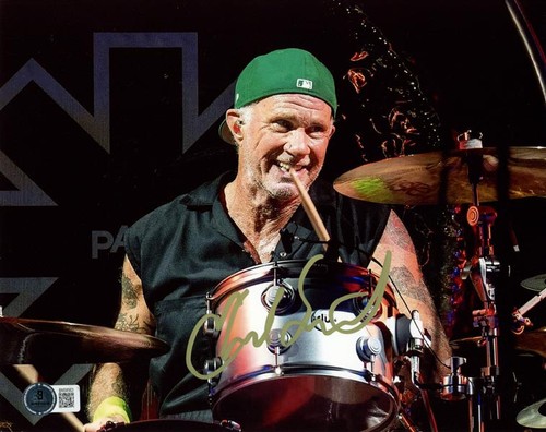 CHAD SMITH SIGNED 8x10 PHOTO DRUMMER RED HOT CHILI PEPPERS RARE BECKETT ...