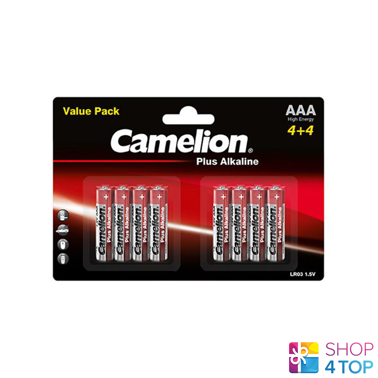 8 CAMELION AAA PLUS ALKALINE BATTERIES LR03 MN2400 AM4 E92 1.5V 8BL EXP ...