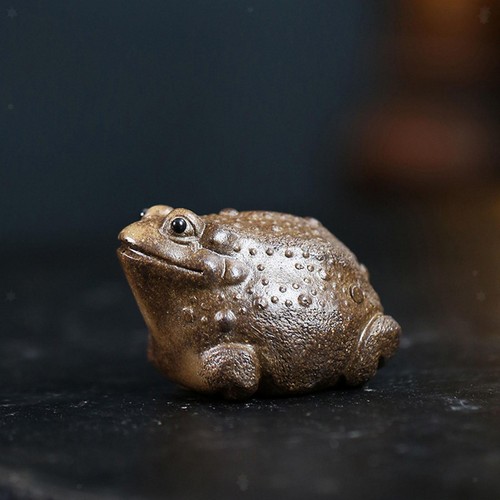 Clay Toad Mini Tea Pet Figurine Souvenir Lovely for Tea Room Car ...