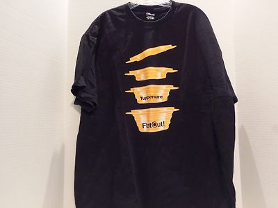 TUPPERWARE FLAT OUT BOWLS PROMO T-SHIRT (XL) BLACK- HANES- VERY RARE ...