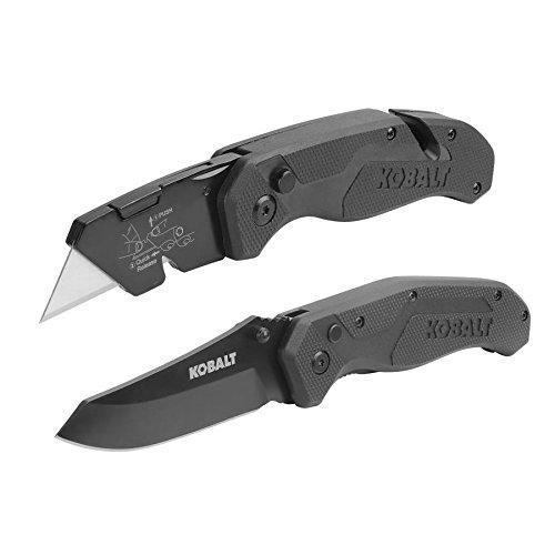 Kobalt Speed Release Utility and Pocket 2 Knife Set With 10 Quick ...