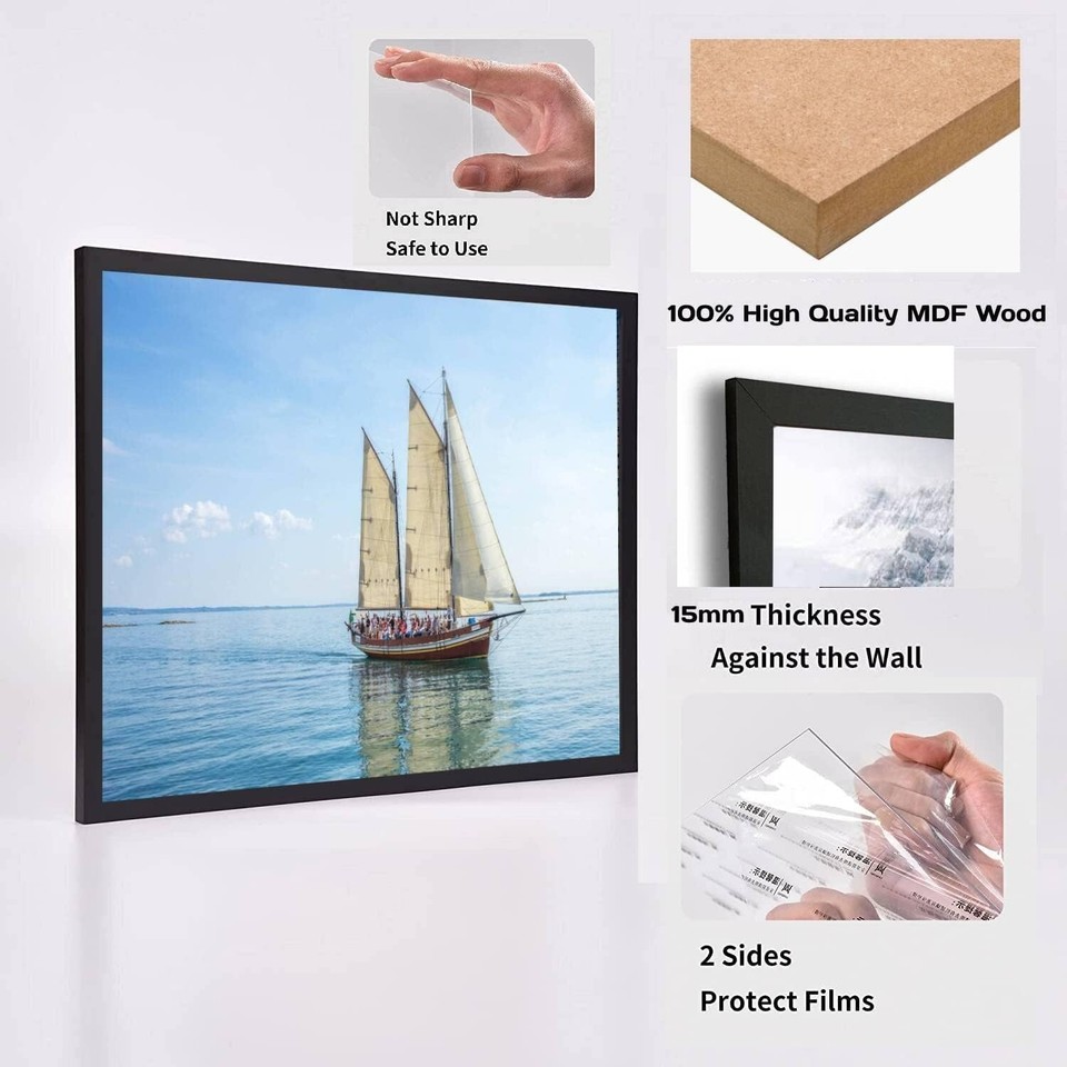 Black 70 x 100 cm Poster Frame Picture Photo Frame 100x70 cm Wall ...