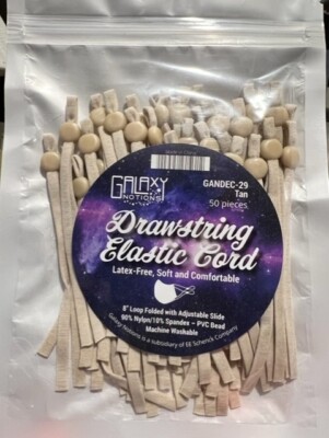 Drawstring MASK ELASTIC CORD Adjustable Fit Galaxy ~ 50 pieces Tan | eBay