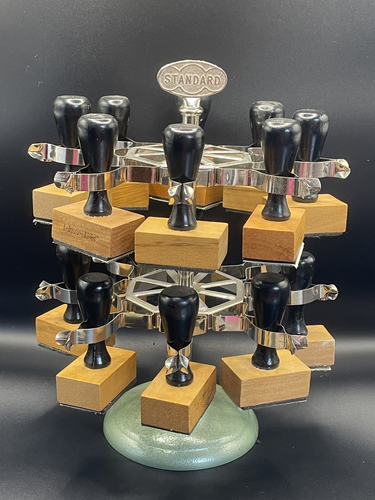 Vintage Standard 2 Tier 16 Slot Rotating Rubber Stamp Holder Desk ...