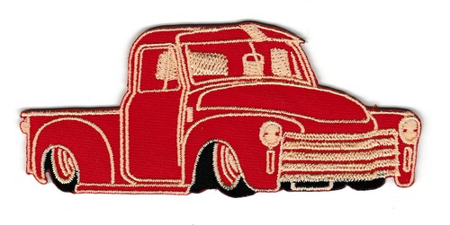 Vintage Old Red 1953 Chevy Truck Auto Embroidered Patches Pickup Car ...