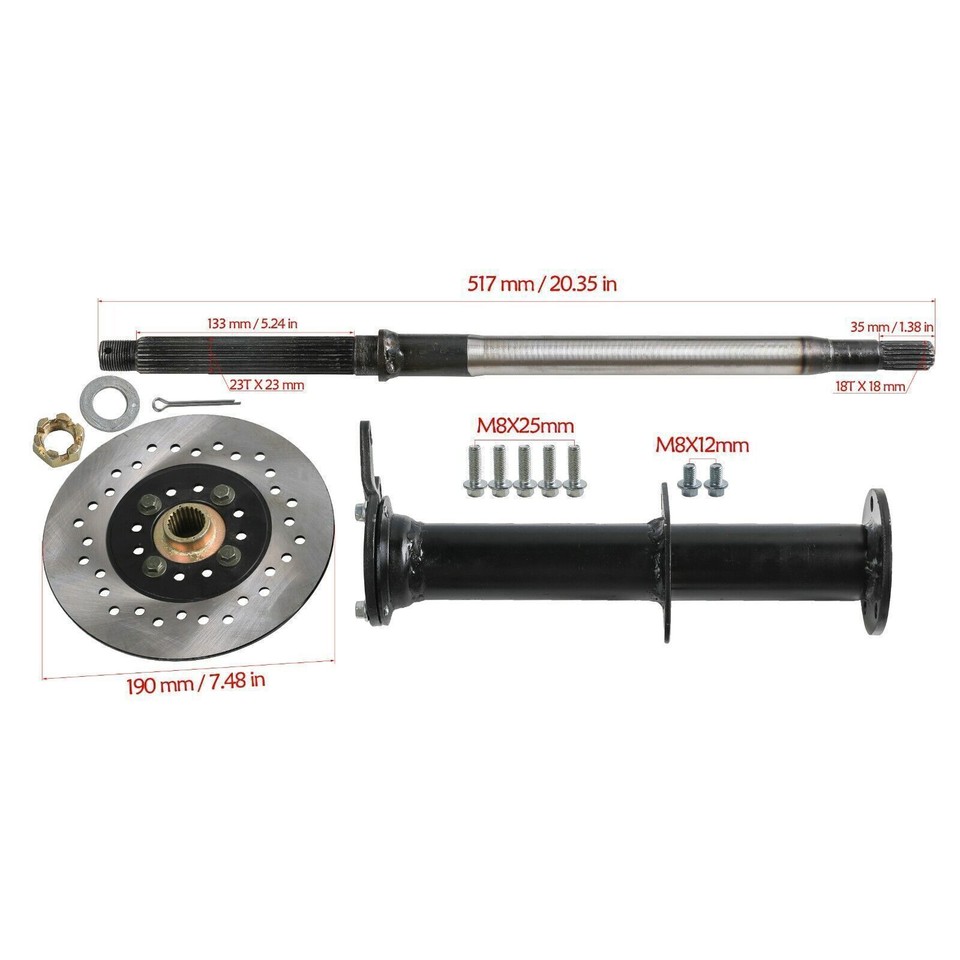 Front + Rear Axle Kit 1000W 1500W Differential Motor Tire for Mower ATV ...