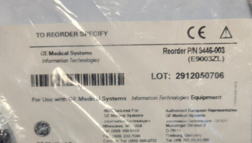 GE Medical Systems Cardiac Output Cable P/N 9446-003 | eBay