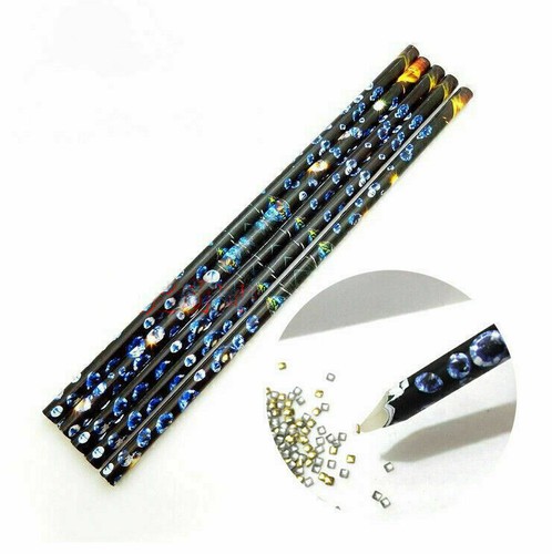 10Pcs Rhinestones Bead Picker Wax Resin Pencil Nail Art Dotting Tool ...