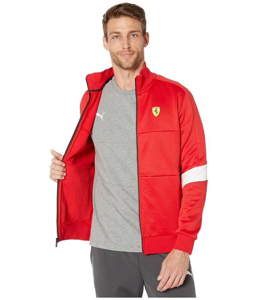 NEW Men's PUMA FERRARI T7 Lifestyle Racing DNA Zip Up Track Jacket Red ...