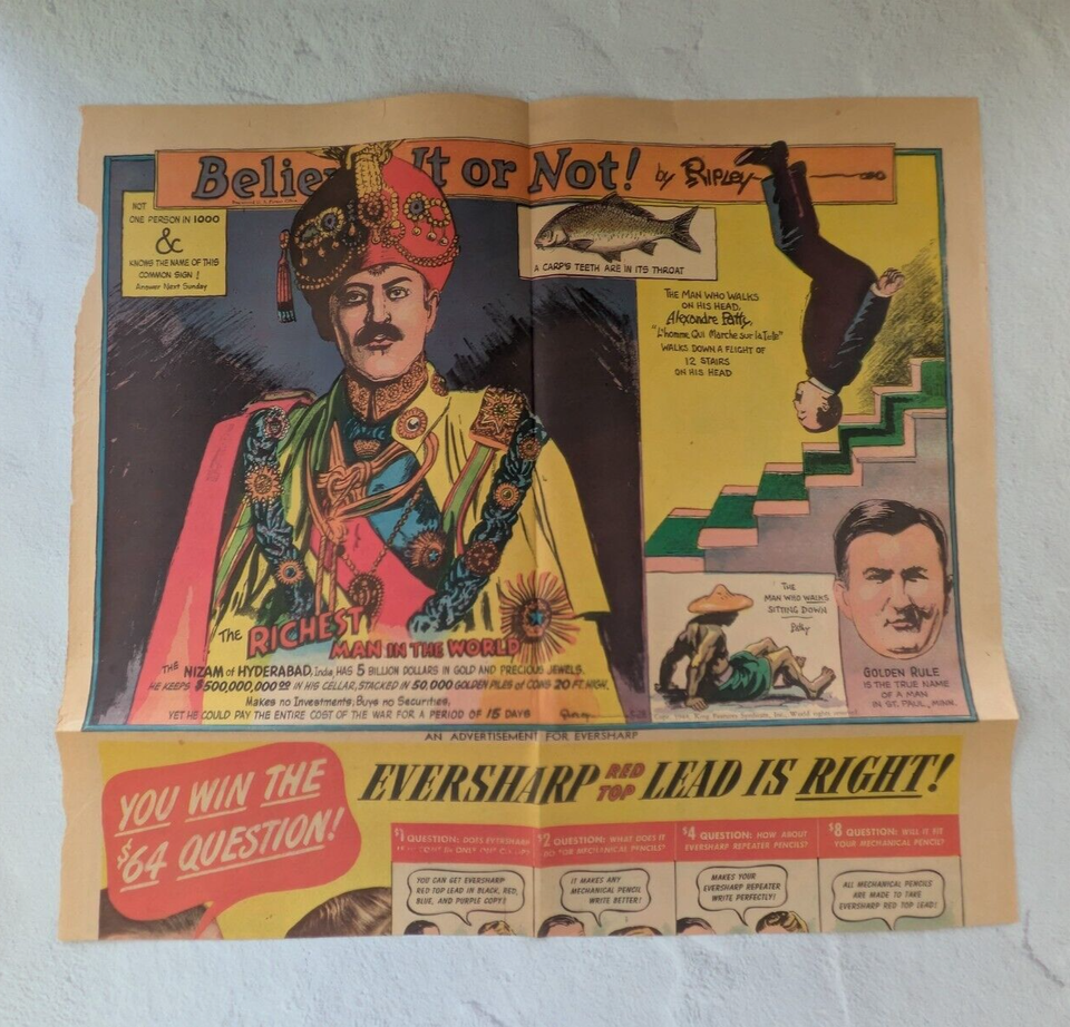 1940 The Birmingham News Loose Color Pages Rudolph Valentino, Ripley's ...