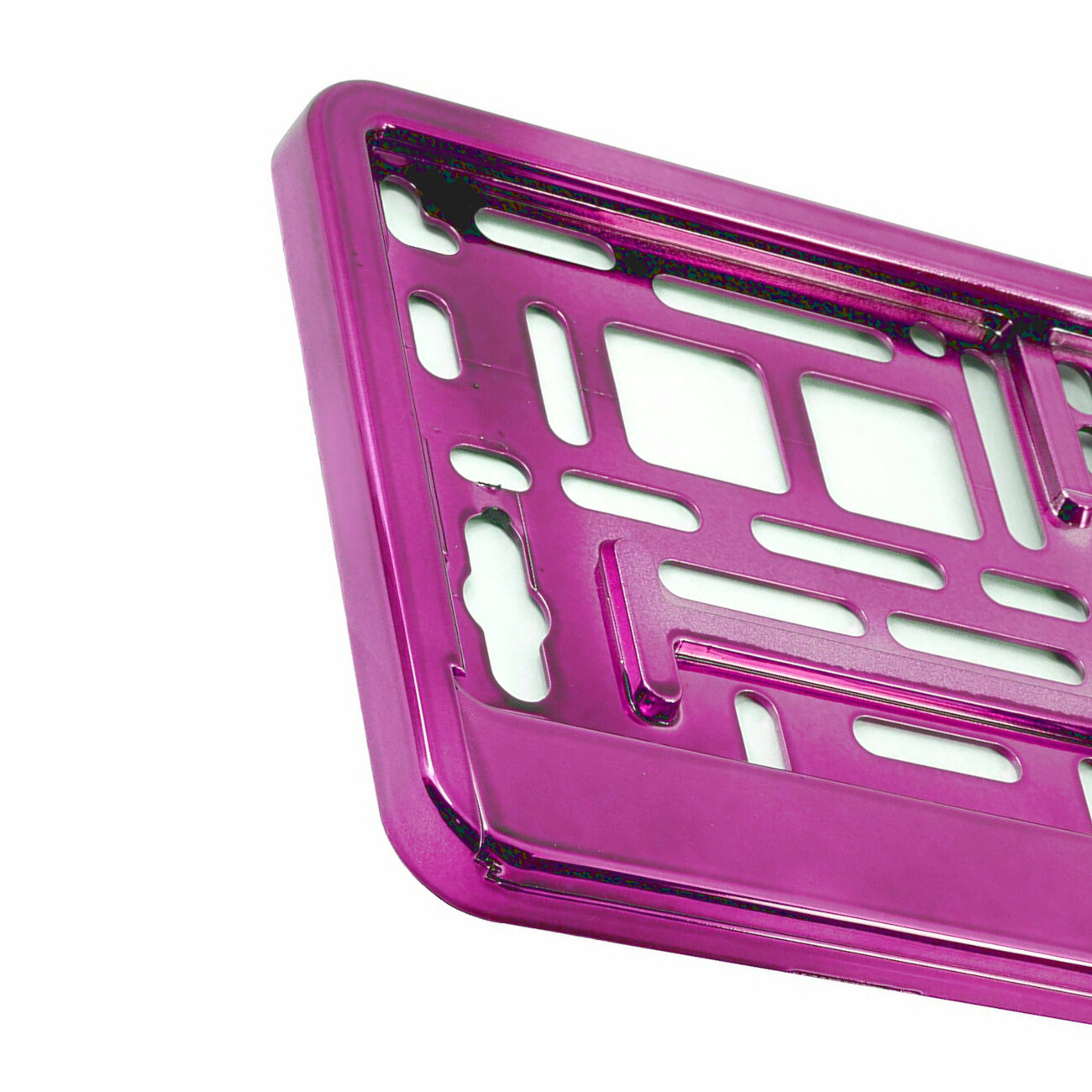 2 x Glossy Pink Number Plate Surrounds Holders UK Pressed Plates ...