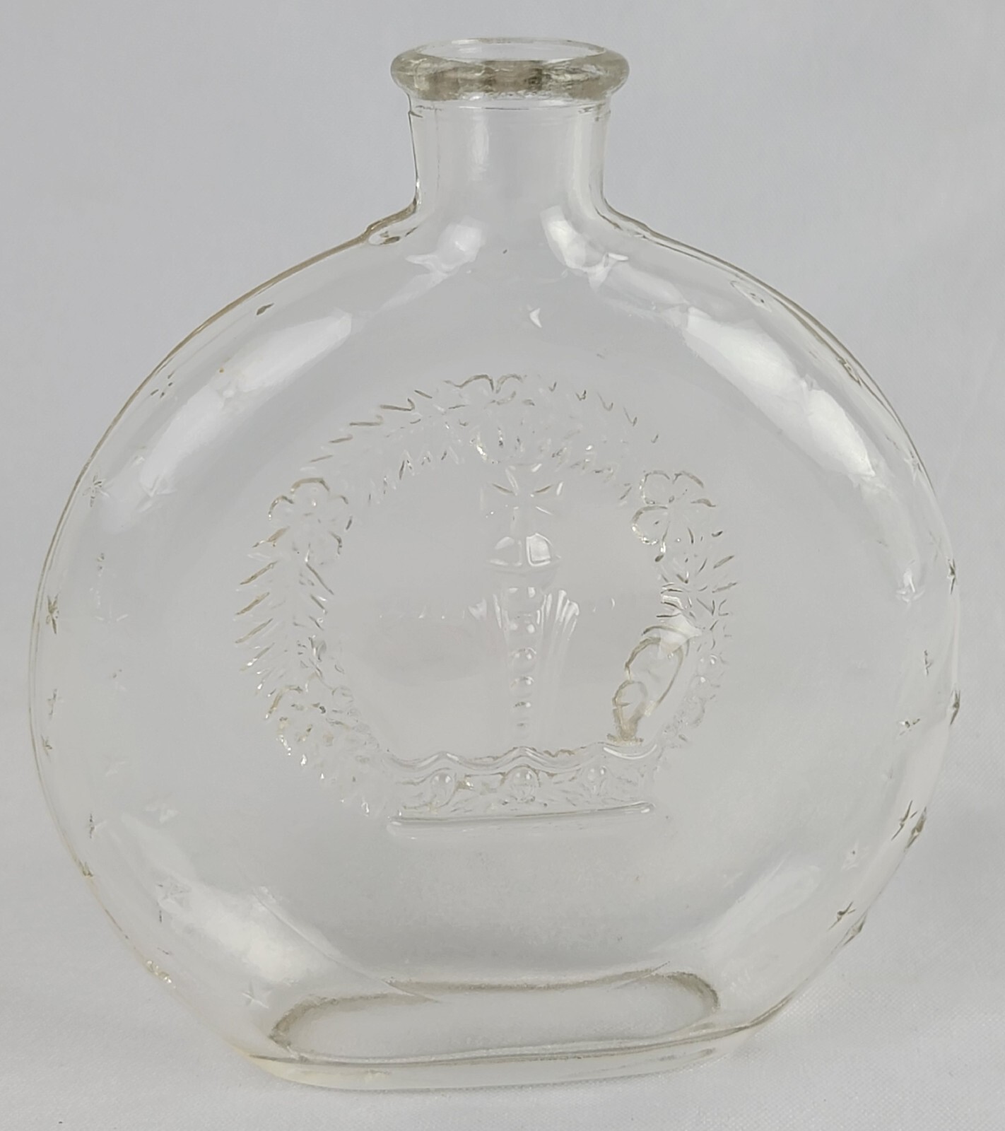 Vintage Pumpkin Seed Flask Bottle Embossed Crown & Wreath & Stars Crown ...