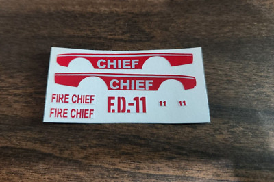 Aurora AFX Fire Chief Chevy Pursuit Reproduction Stickers DIE CUT! | eBay