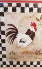 18" FRAMED ART/PRINT~ROOSTERS CHECKERBOARD FARM HOUSE KITCHEN DECOR ...