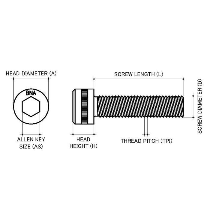 Pack of 10 Plain Black Cap Head Socket Screw 2-64 TPI UNF x 3/4 ...