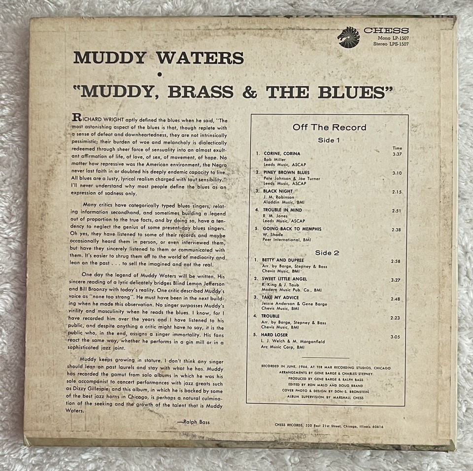 MUDDY WATERS - ‘Muddy, Brass & The Blues’ - BLUES VINYL RECORD [LPS ...