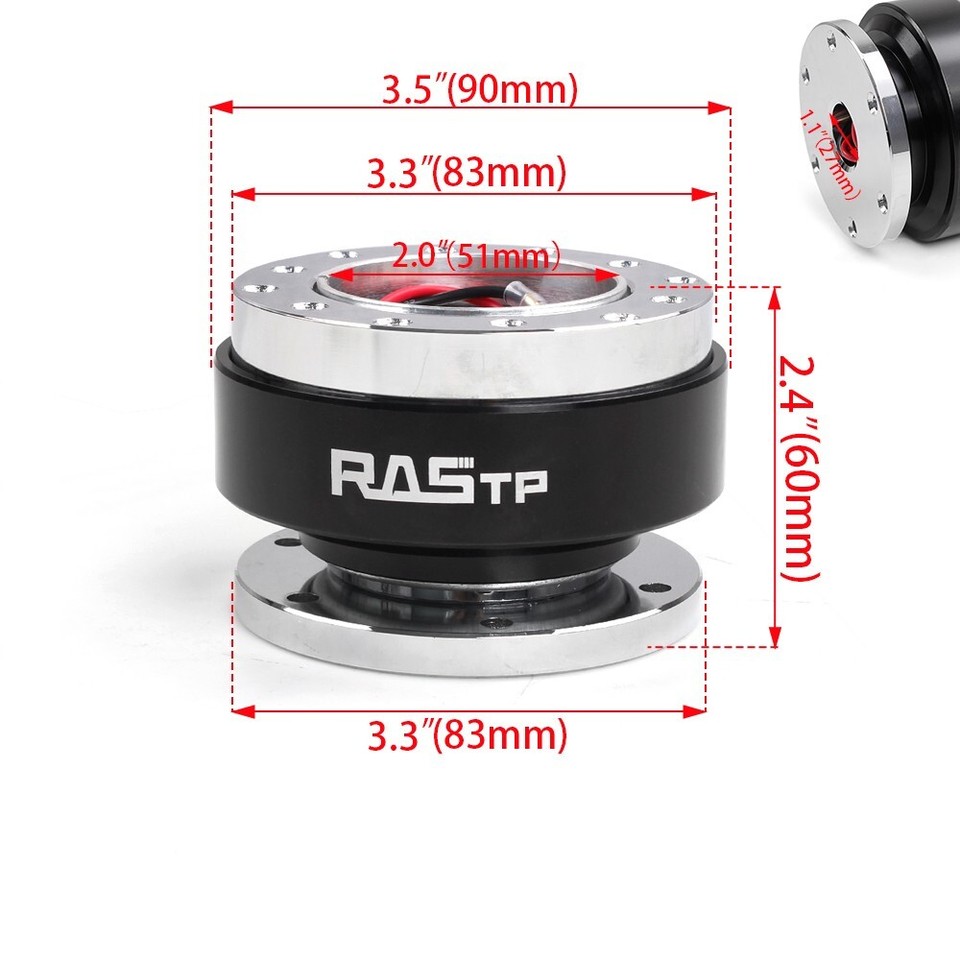 Black Universal Car Steering Wheel Quick Release HUB Adapter Snap Off ...
