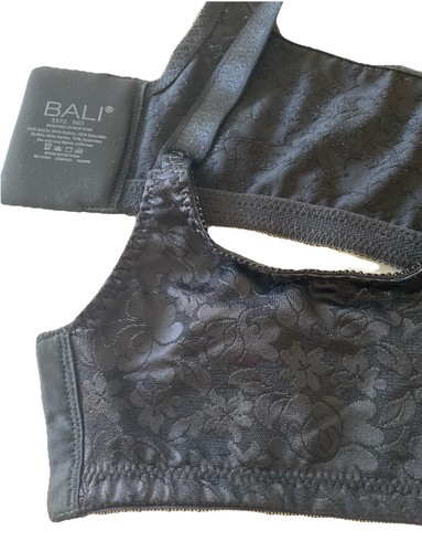 36D-Bali Double support full figure lace wireless bra black NWT | eBay