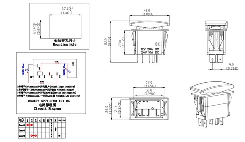 For Onan Cummins 308-1038 RV Generator Start Stop Rocker Switch Red ...