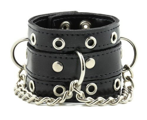 D Ring Bondage Chain Rivet Bracelet Punk Rockers Skaters Gothic Glam ...
