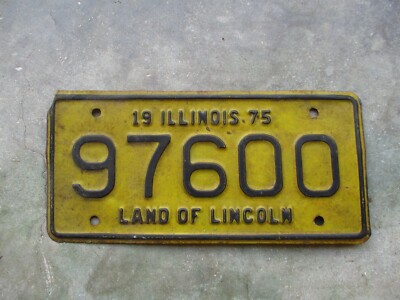 Illinois 1975 motorcycle license plate # 97600 | eBay