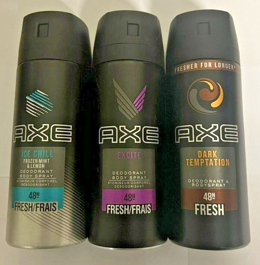 3 x Axe ( Lynx) Deodorant Body Spray 150ml Marine Musk Africa Peace ...