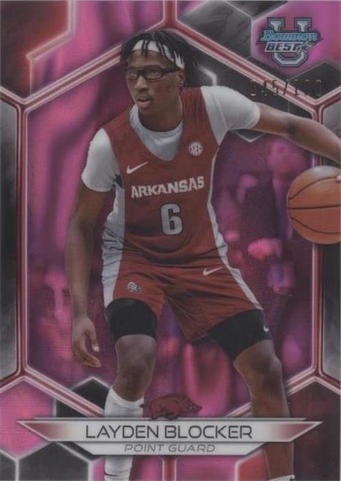 2023-24 Bowman University Best - Layden Blocker #4 Pink Lava Refractor ...