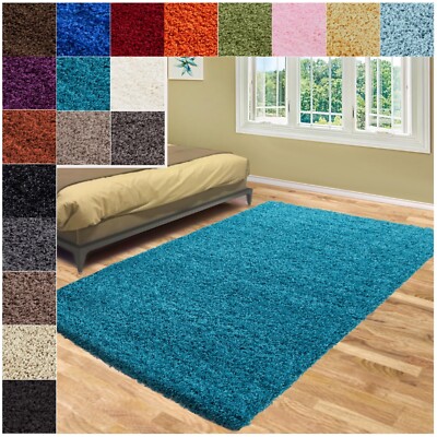 Thick Soft Large Shaggy Rugs Pile Deep Living Room Bedroom Runner ...