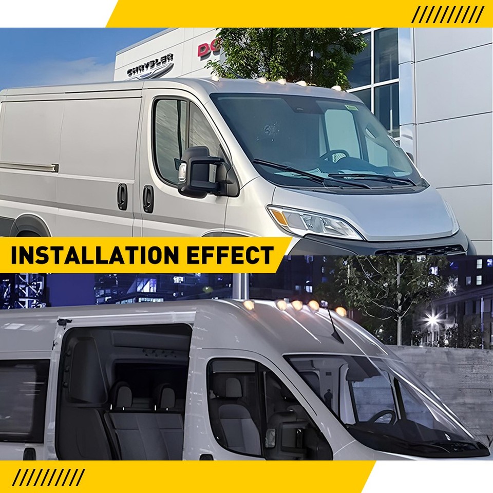 Clear Amber LED Front Roof Lights For 2014-23 Dodge RAM ProMaster 2500 ...