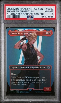 PROMPTO ARGENTUM #0387 BORDERLESS FOIL 2025 MTG FINAL FANTASY EN PSA 8 ...