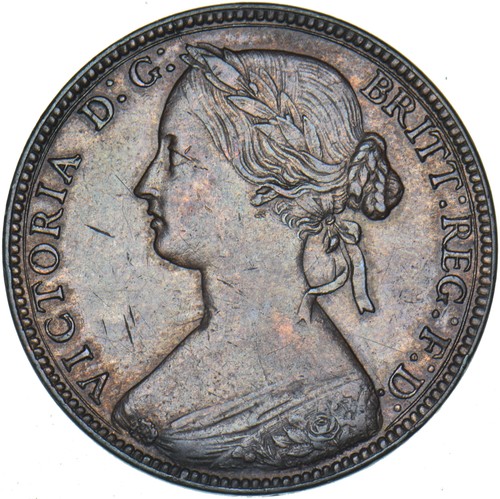 1860 Penny (N Over Sideways N) - Victoria British Bronze Coin - Very ...