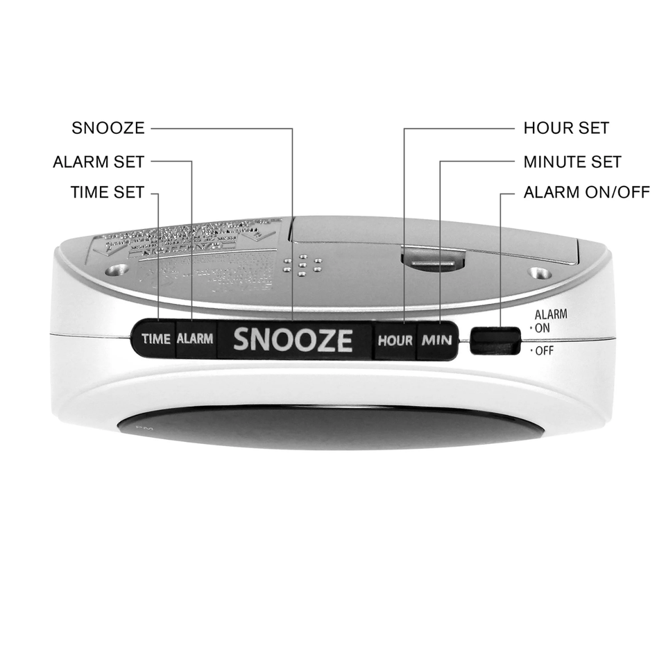 Digital Sharp Alarm Clock, Cloud White, Easy to Set Controls, Red LED ...