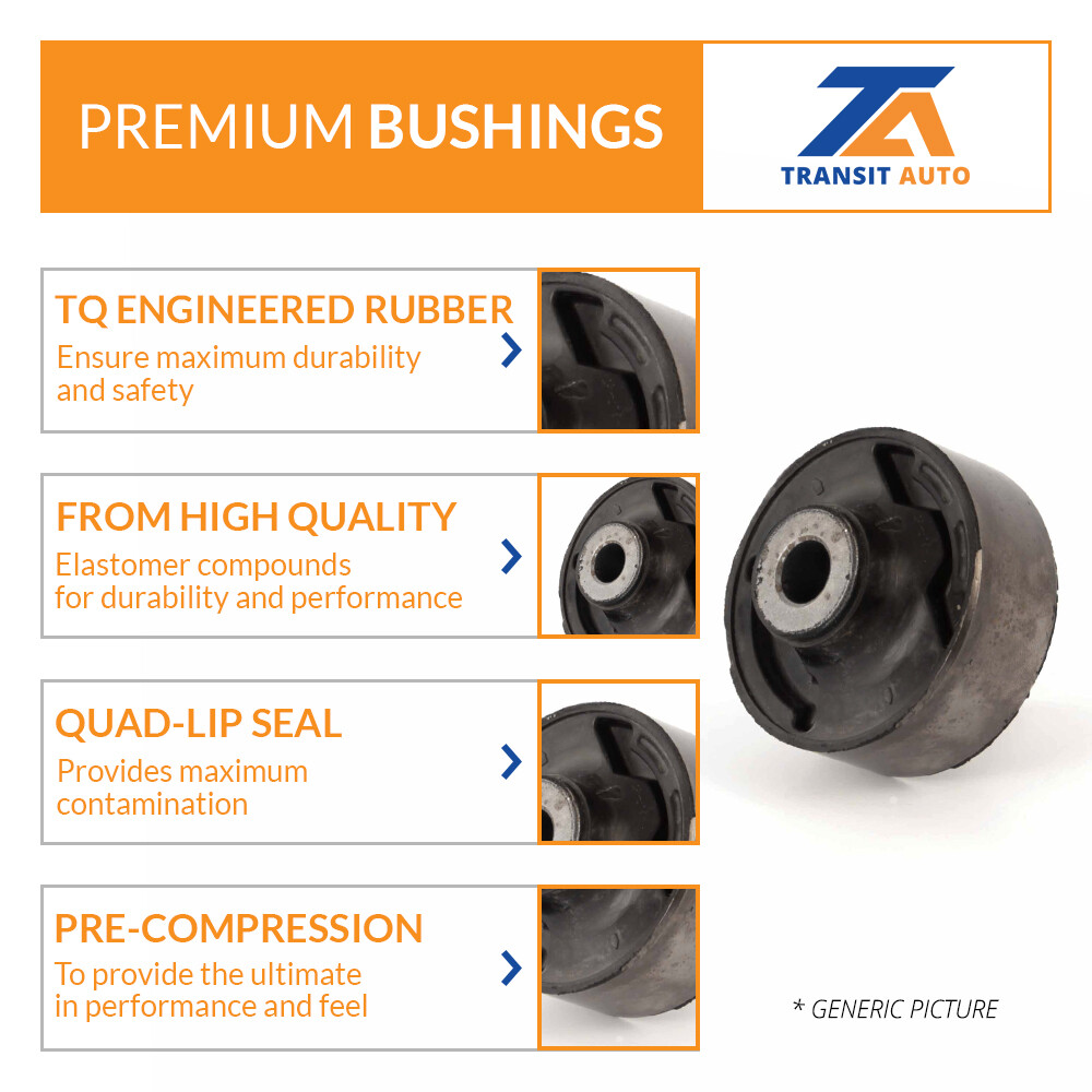[Rear] Trailing Arm Bushing Pair For Mazda 3 Ford Focus 5 Volvo S40 C30 ...