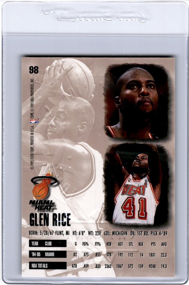 1995 Ultra #98 Glen Rice Gold Medallion - Miami Heat | eBay