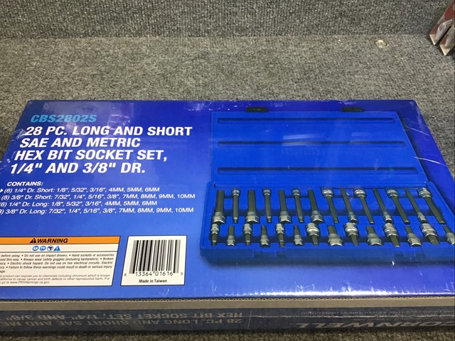 Cornwell Tools Cbs-2802s 28pc Standard & Extra Long Hex Bit Socket Set ...