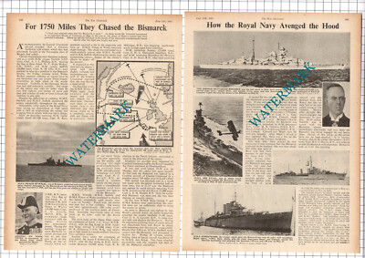 HMS Hood Bismarck Capt Ralph Kerr World War Two WW2 - 1940 Article | eBay