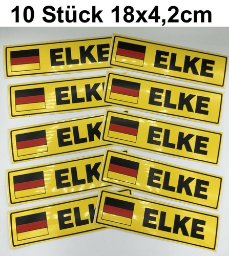 10x STICKER NAME ELKE AUFKLEBER AUTOAUFKLEBER Auto Namensschild ...