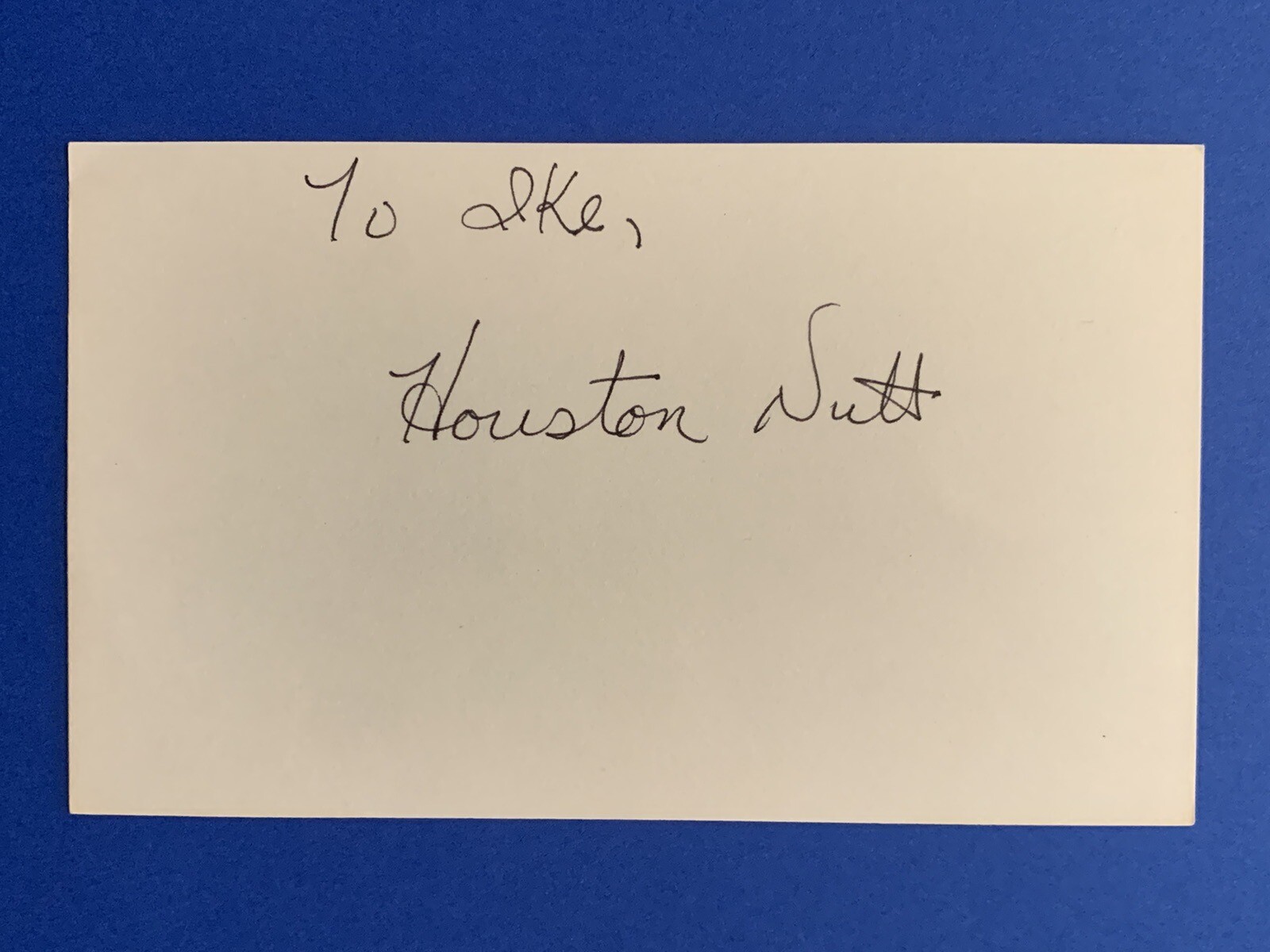 HOUSTON NUTT Signed ARKANSAS RAZORBACKS-OLE MISS REBELS 3x5 Index ...