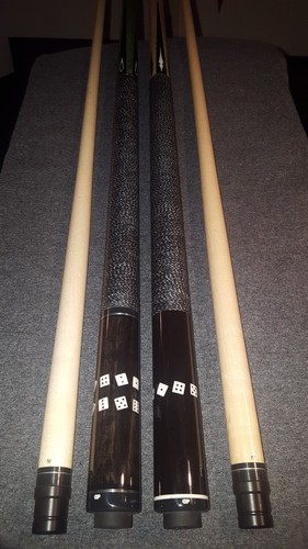 (2) NEW Dale Perry pool cues with stage 4 IV shafts, a case & joint ...