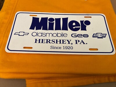 Dealership Plastic License Plate Miller Oldsmobile GEO Hershey PA | eBay