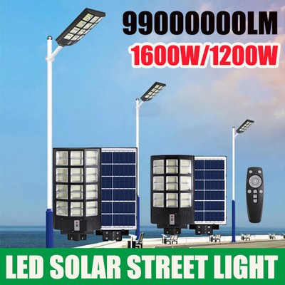 1600W LED Solar Street Lights 6000K Dusk to Dawn Street Light with ...