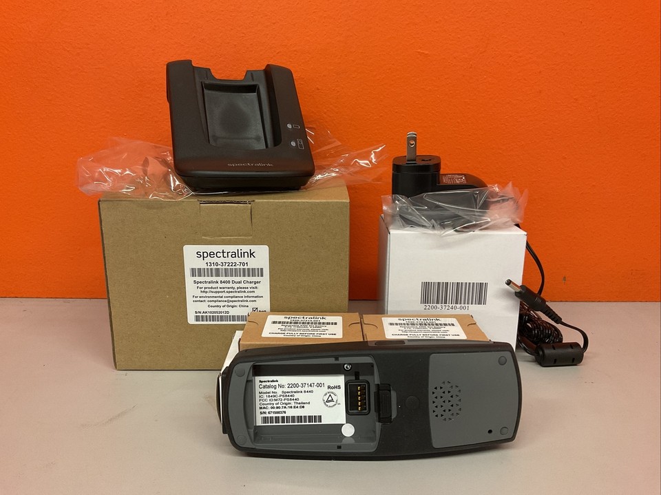 Spectralink 8440 Bundle-Refurb H/Set, New Dual Charger Kit 2 New Std ...