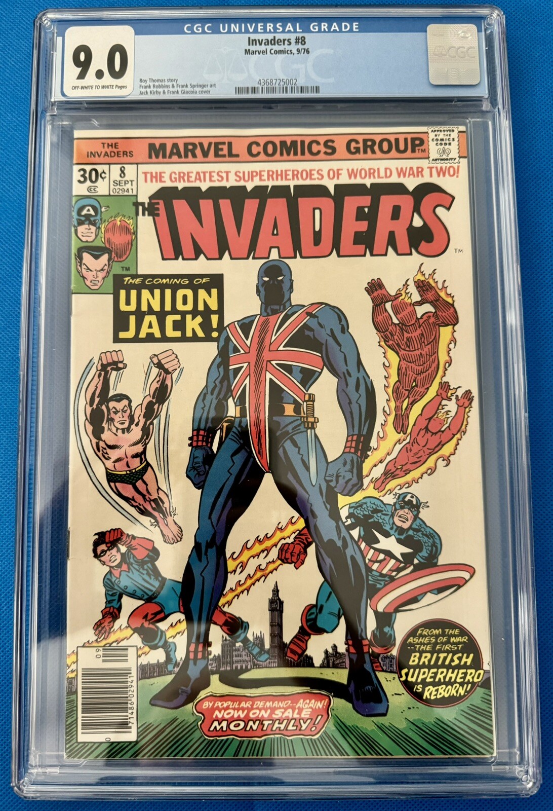 The Invaders #8 1st Bronze age appearance of Union Jack Marvel 1975 ...