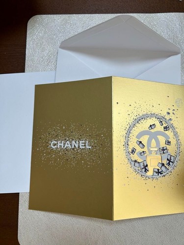 【SET】 CHANEL Holiday GOLD message card & envelope Limited Edition gift ...