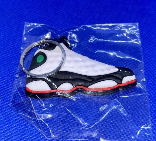 Nike Air Jordan 13 Sneaker Keychain 2D Flat Rubber 2.5” x 1.25” - WHITE ...