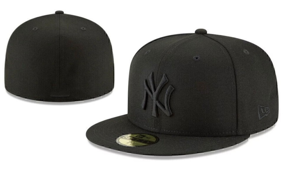 New York Caps Flat Fitted Yankees Baseball Full Closed NY Hat with box ...