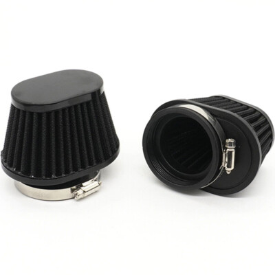 1 Pair 2in Car High Flow Cone Air Filter Kit Black Accessory Auto ...