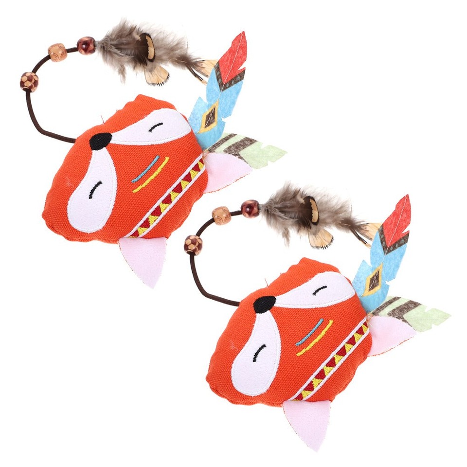 2pcs Interactive Cat Toy Cat Teeth Grinding Chew Toy Cartoon Kitten ...