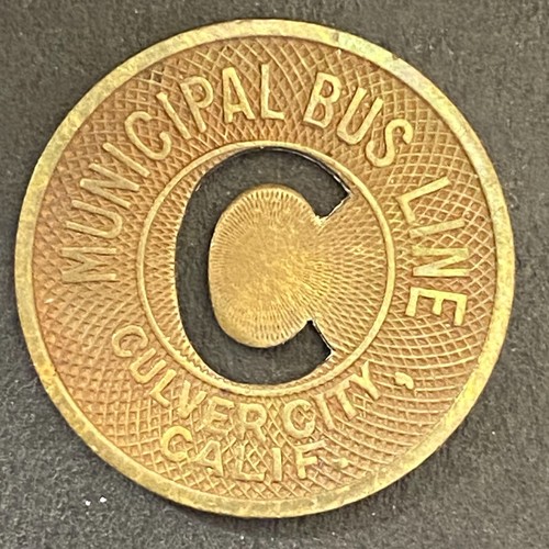 Municipal Bus Line Culver City, CA G/F Local Zone Ride Transit Token ...